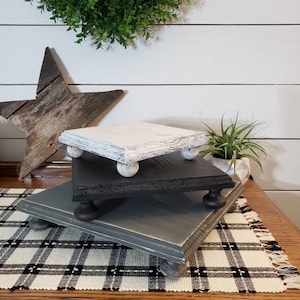 Rustic Farmhouse Style Riser, Wood Pedestal Tray, Wood Tray Decor ...