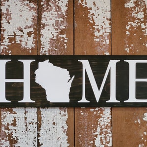 Wisconsin Home Sign, Rustic Wisconsin Home Sign, Rustic Home Decor ...