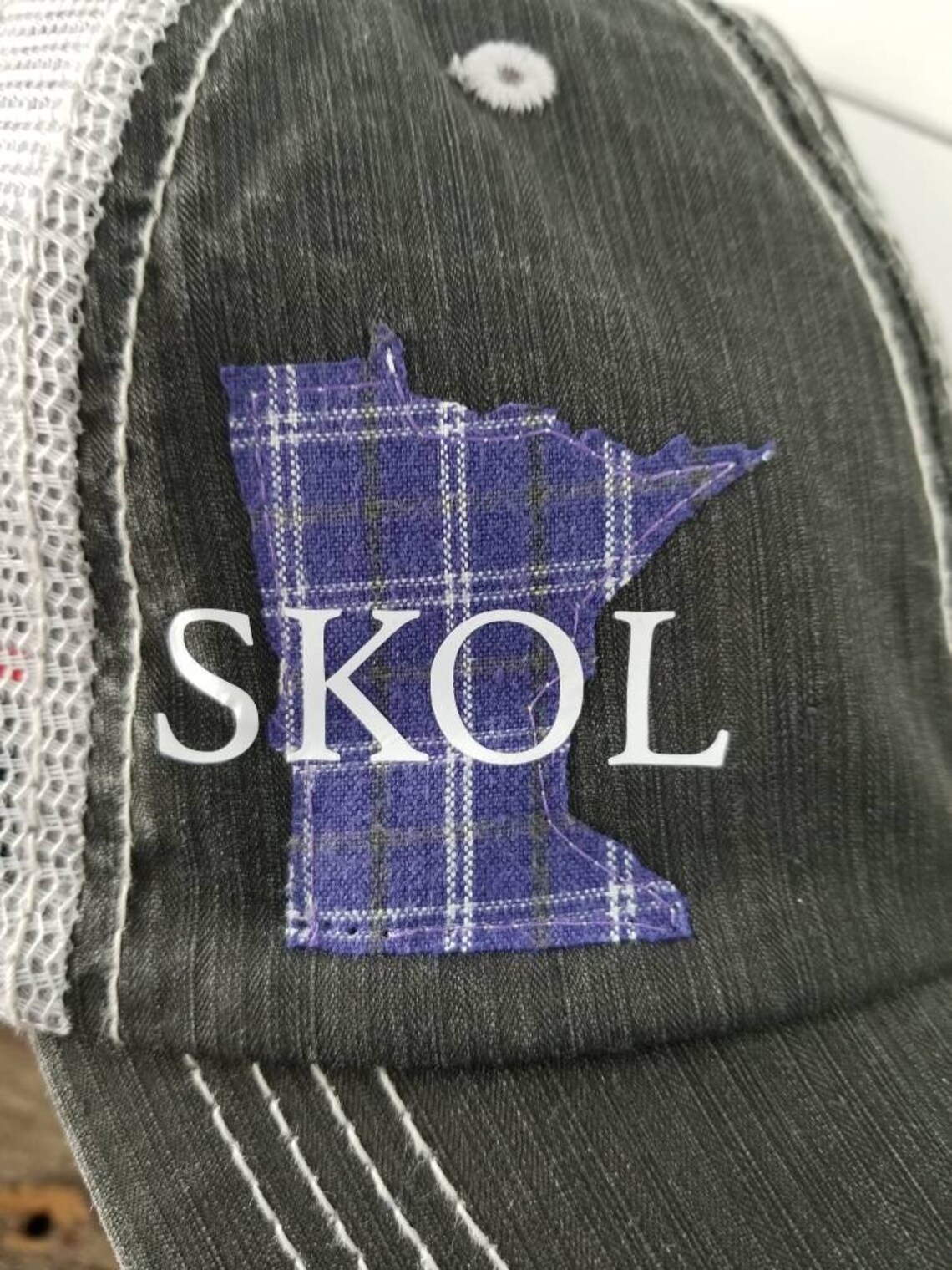 Minnesota Distressed Trucker Hat, SKOL ,purple Pride, MN State Hat ...