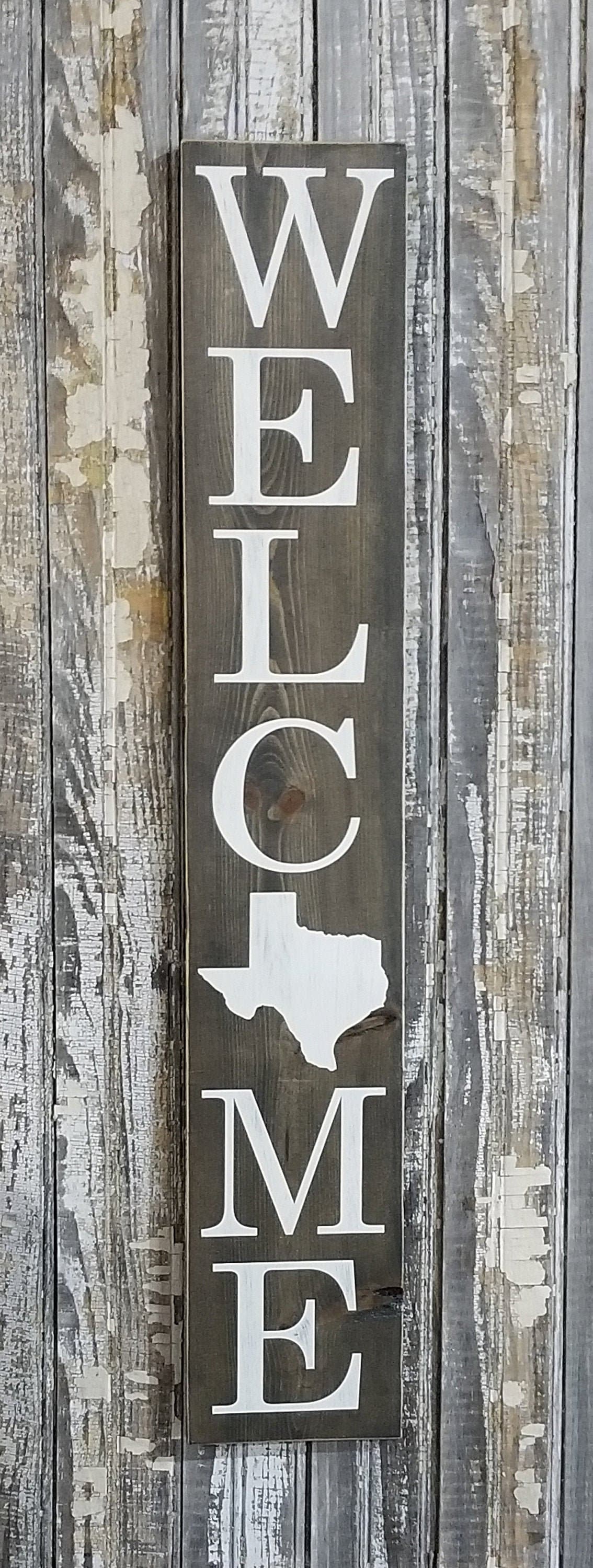 Texas Welcome Sign Cedar Rustic Welcome Sign Rustic Home - Etsy