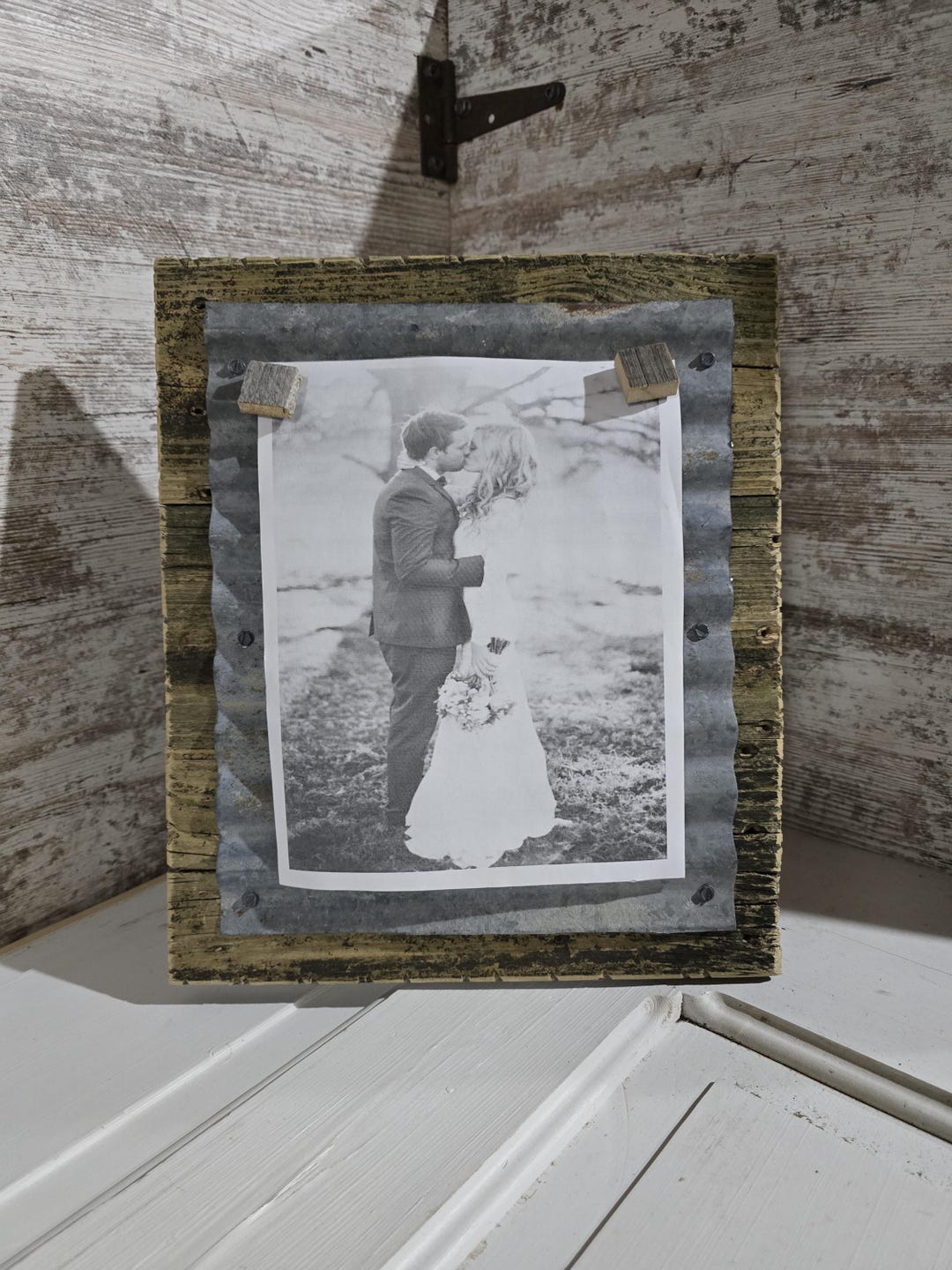Rustic Frame/ Farmhouse/ Corrugated Metal on Barn Wood - Etsy