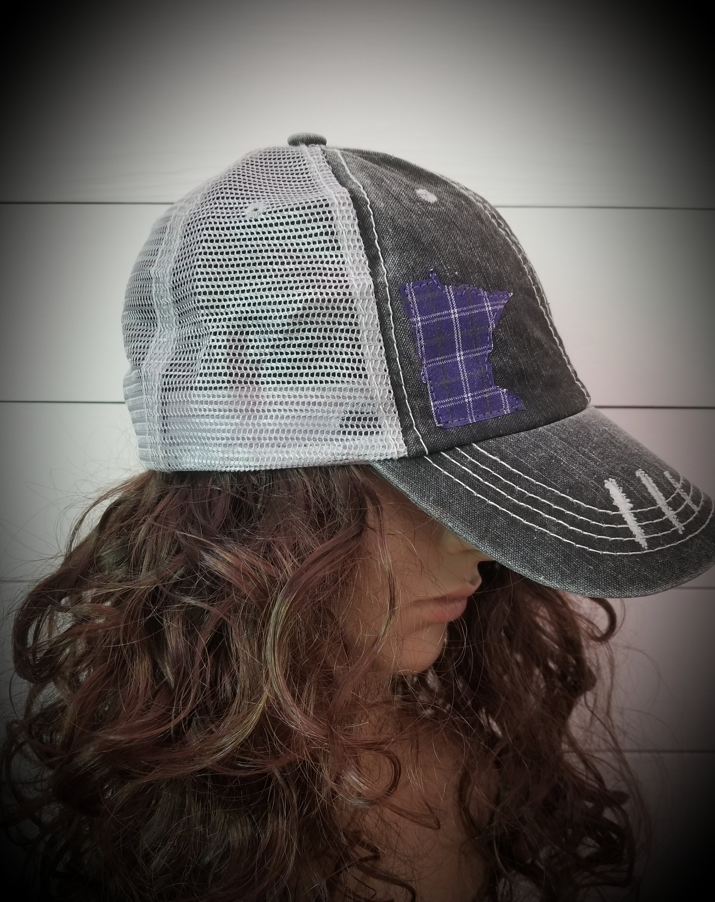 Minnesota Distressed Trucker Hat, SKOL ,purple Pride, MN State Hat ...