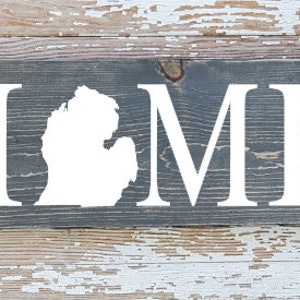 Michigan Home Sign, Any State Home Sign, Rustic Home Sign, Rustic Home ...