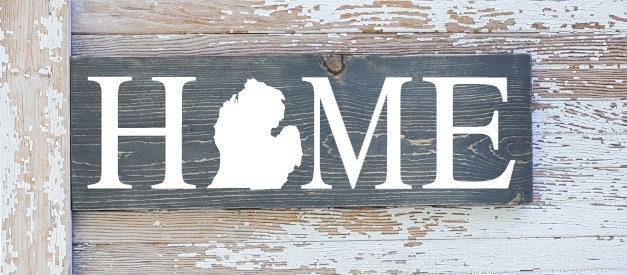 Michigan Home Sign Any State Home Sign Rustic Home Sign - Etsy