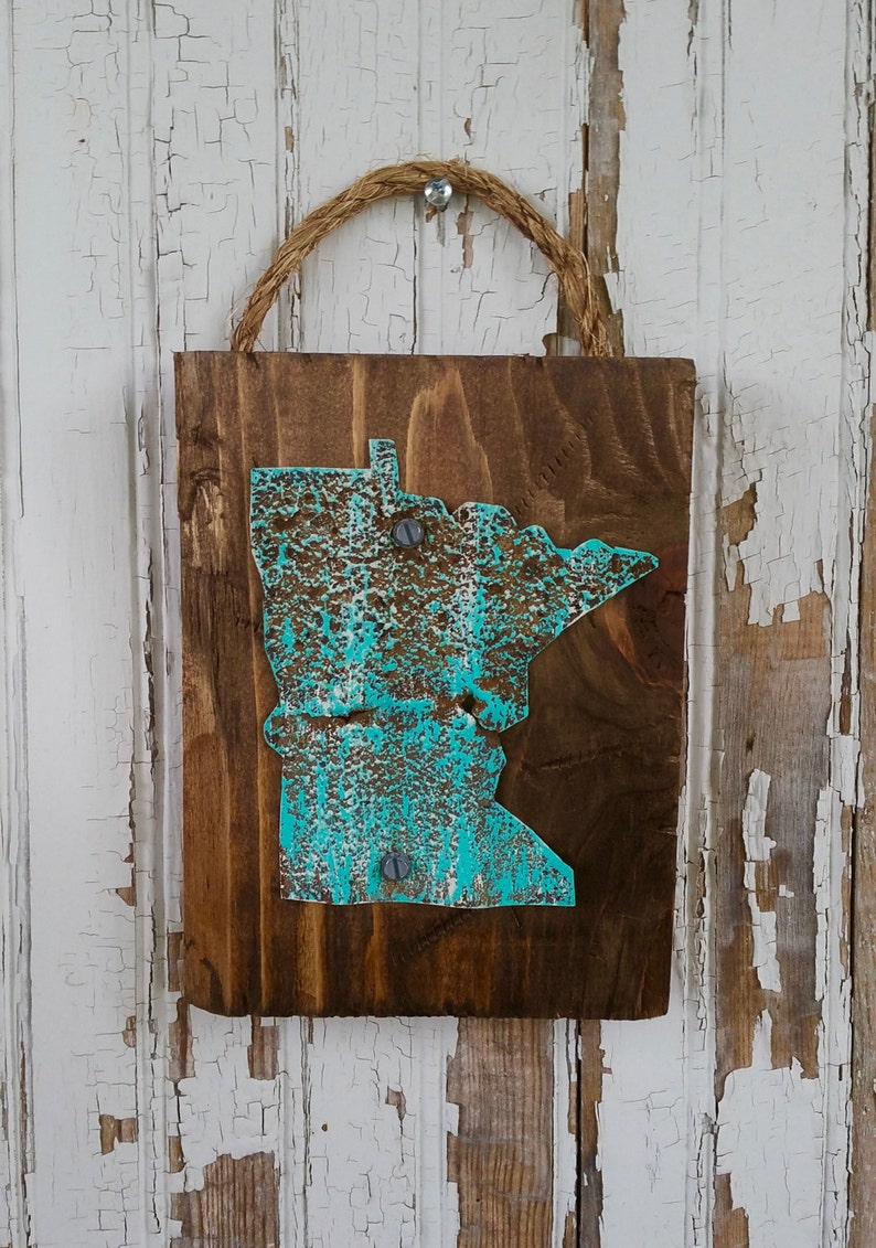 Any State Corrugated Minnesota State Rustic Home Sign Rustic - Etsy