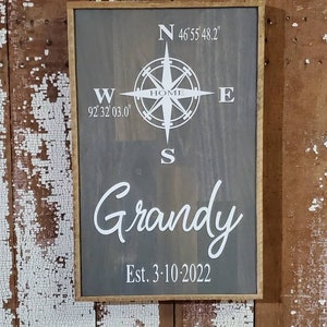 Personalized GPS Coordinates Sign, New Home Address Sign, Family Name ...