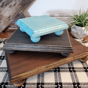 Rustic Farmhouse Style Riser, Wood Pedestal Tray, Wood Tray Decor ...