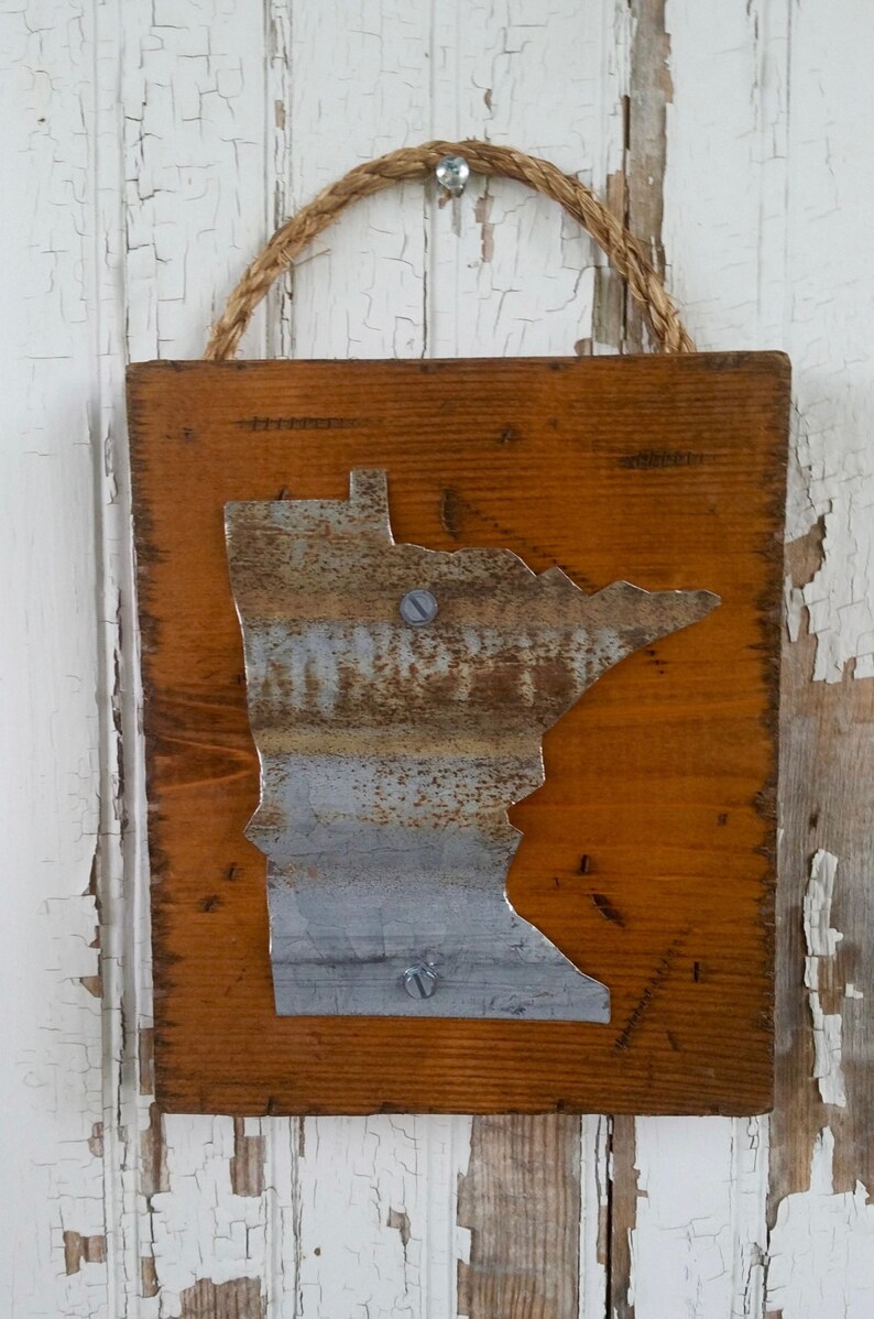 Any State Corrugated Minnesota State Rustic Home Sign Rustic - Etsy