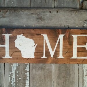 Wisconsin Home Sign Rustic Wisconsin Home Sign Rustic Home | Etsy