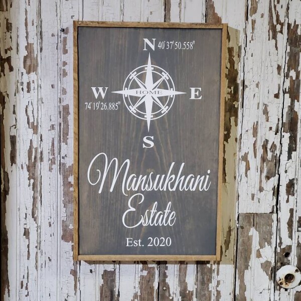 Gps Coordinates Sign - Etsy
