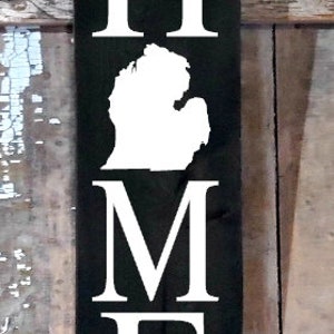 Michigan Home Sign, Any State Home Sign, Rustic Home Sign, Rustic Home ...