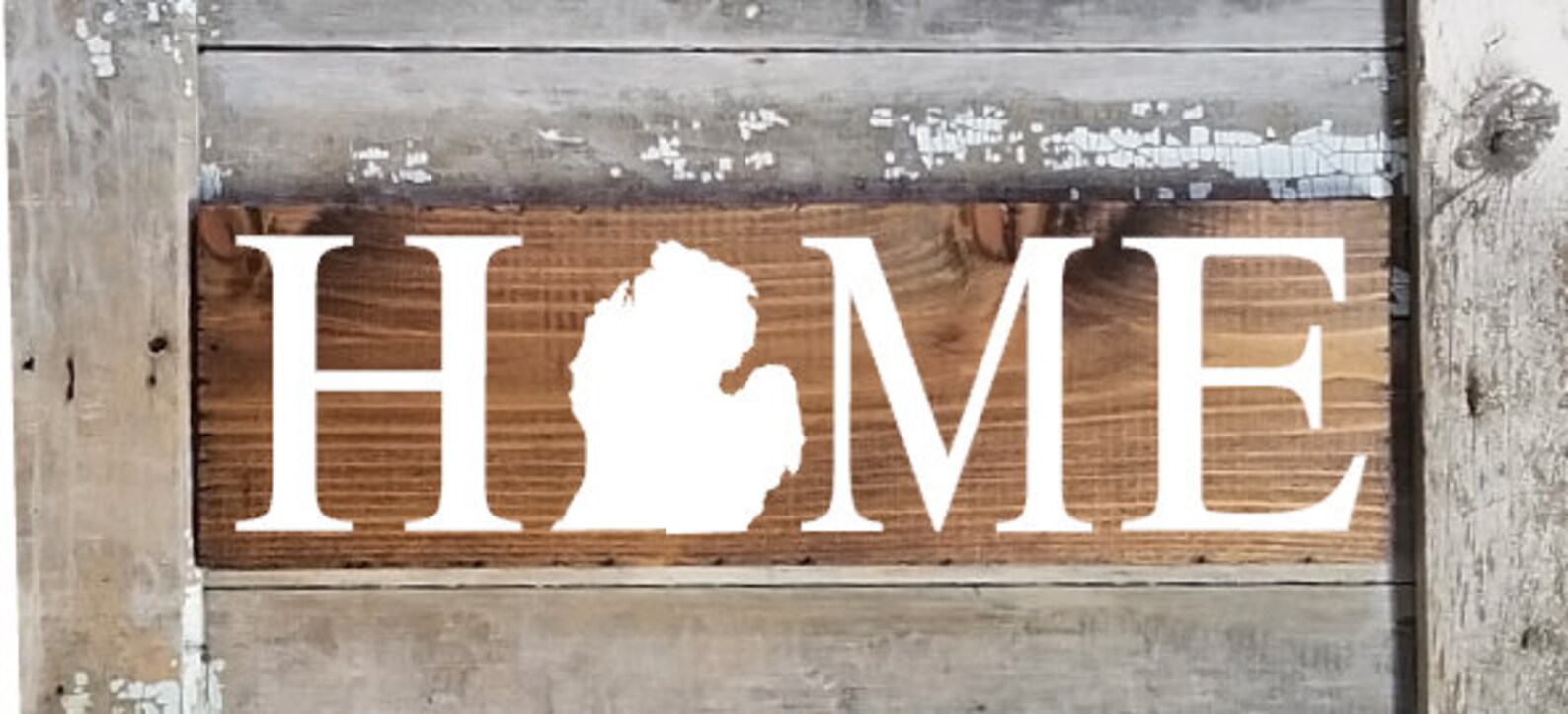 Michigan Home Sign Any State Home Sign Rustic Home Sign - Etsy