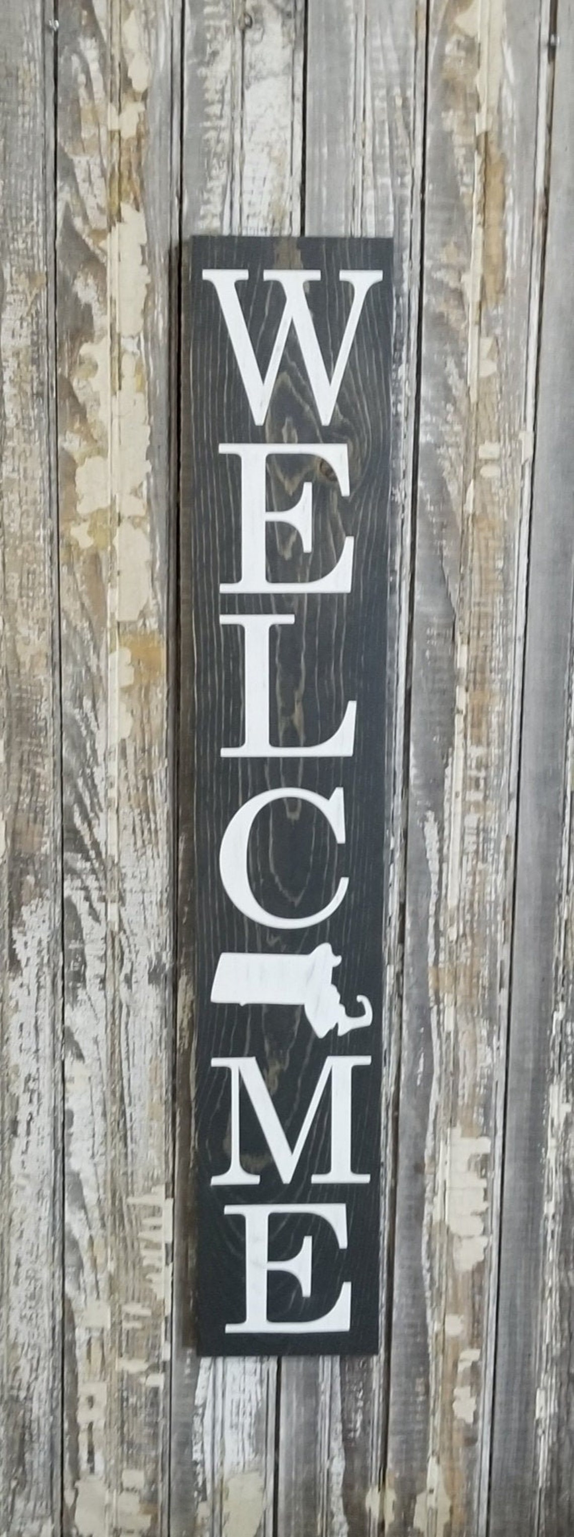 Massachusetts Welcome Signrustic Massachusetts Welcome Sign - Etsy