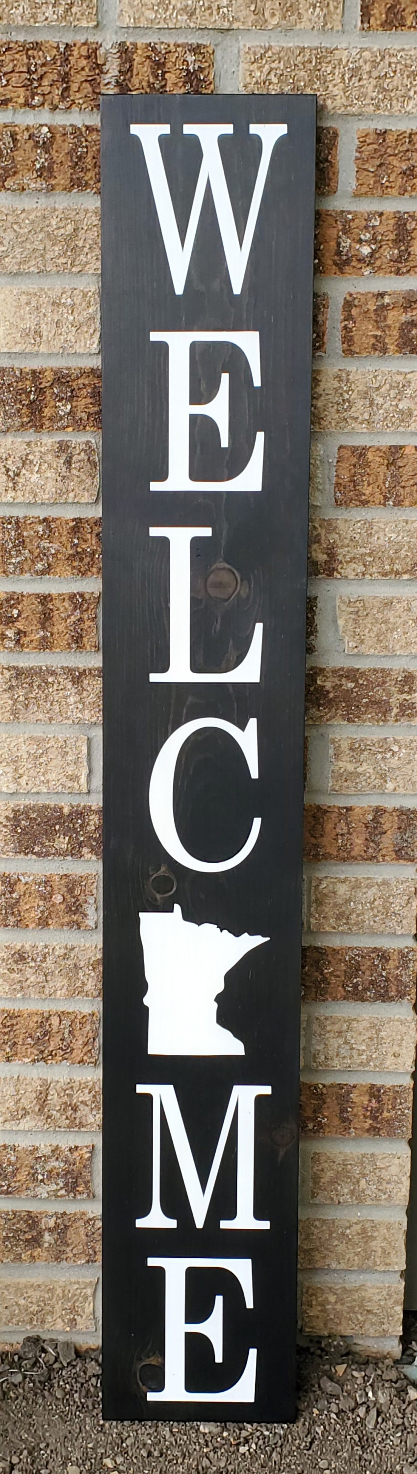 Front Porch Welcome Sign, Any State Welcome Sign, Entry Sign, Rustic ...