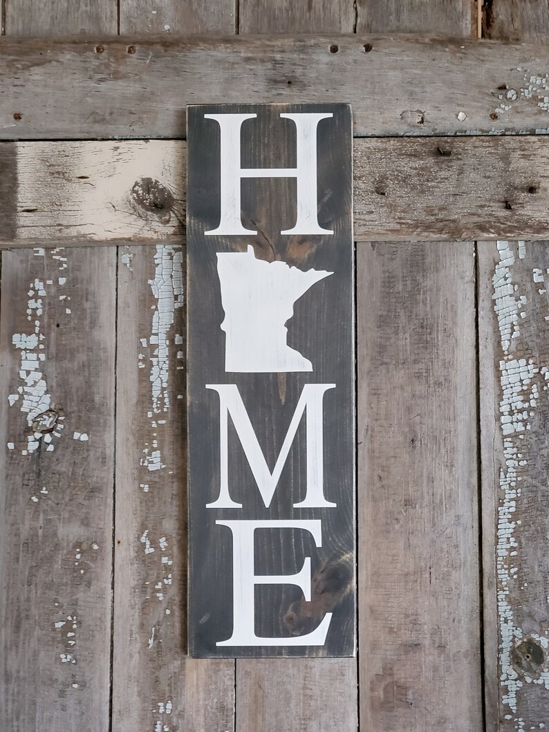 Any State Home Sign Cedar Minnesota Home Sign Rustic Home | Etsy