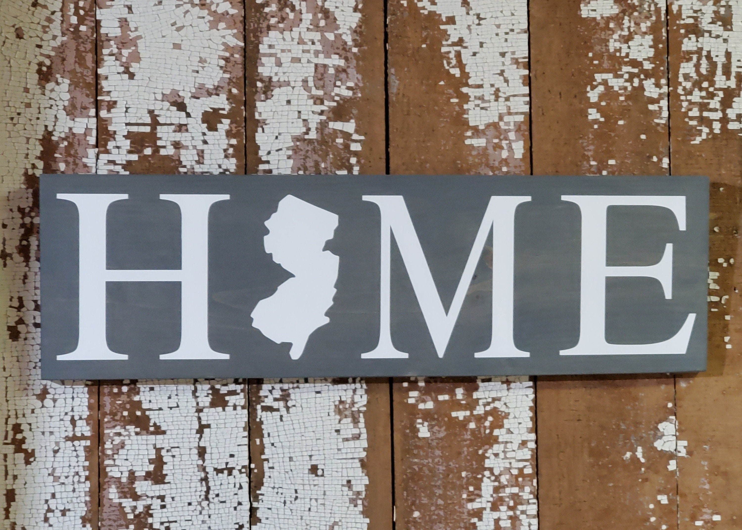 New Jersey Home Sign Any State Home Sign Rustic Home Sign | Etsy