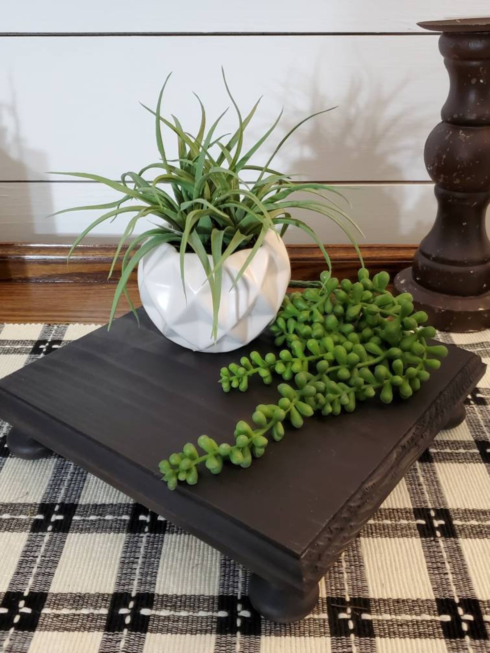 Rustic Farmhouse Style Riser Wood Pedestal Tray Wood Tray - Etsy