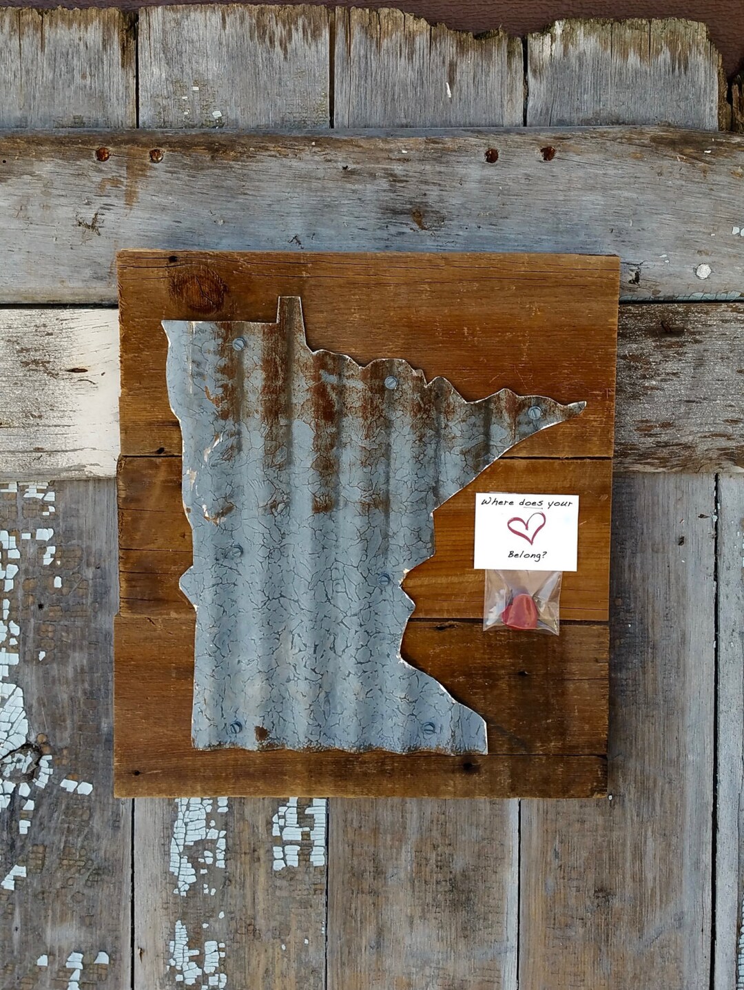 Any State, Corrugated MN State on Barn Wood, Rustic Minnesota, Rustic ...