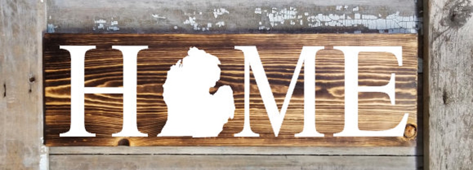 Michigan Home Sign, Any State Home Sign, Rustic Home Sign, Rustic Home ...