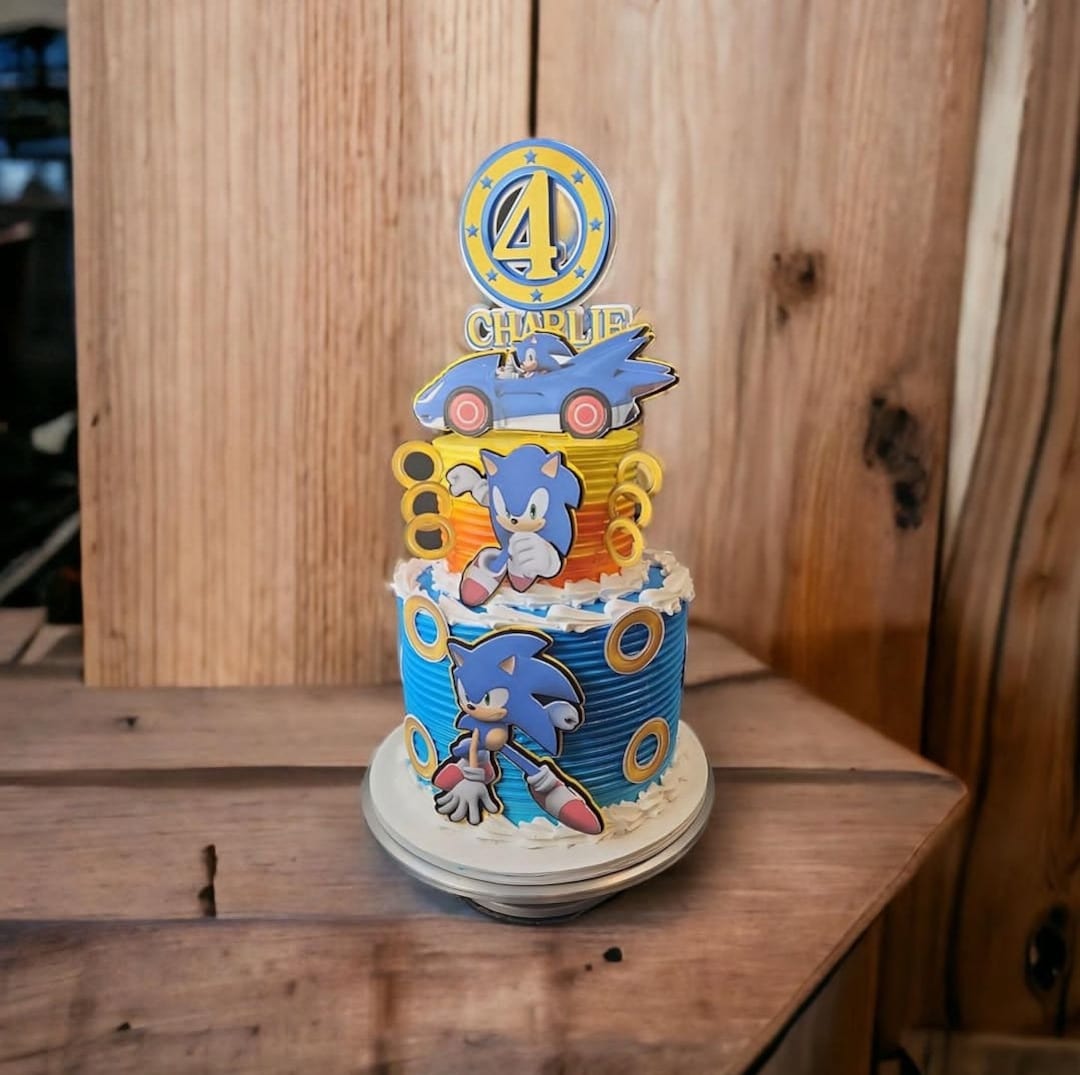 Personalized Cake Topper Sonic - Etsy