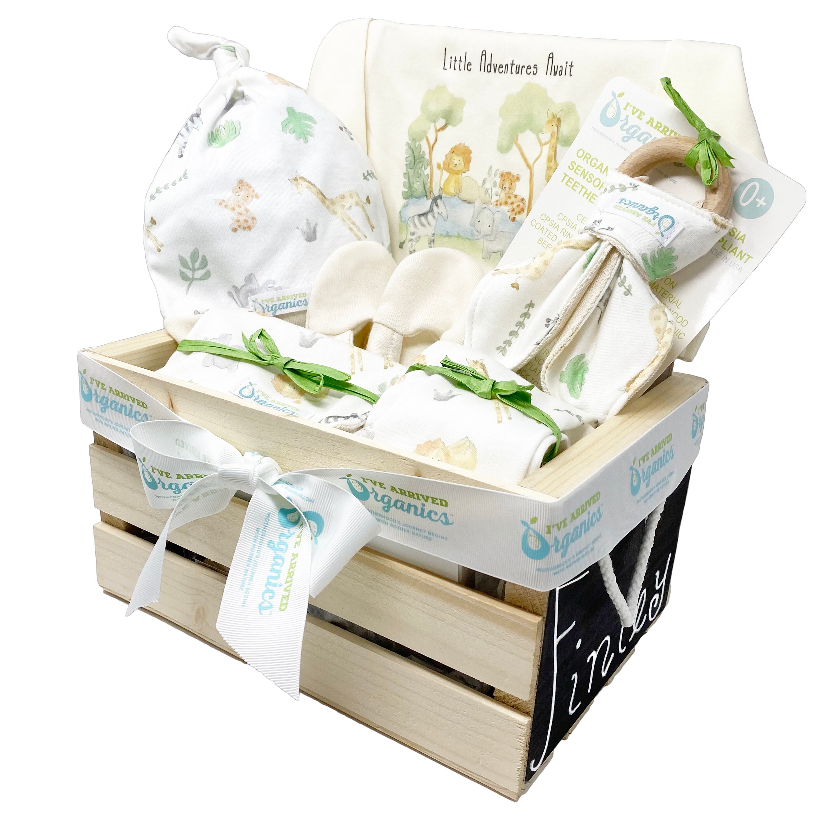 Gender Neutral Baby Basket, Safari Baby Clothes, Organic Baby Clothes ...