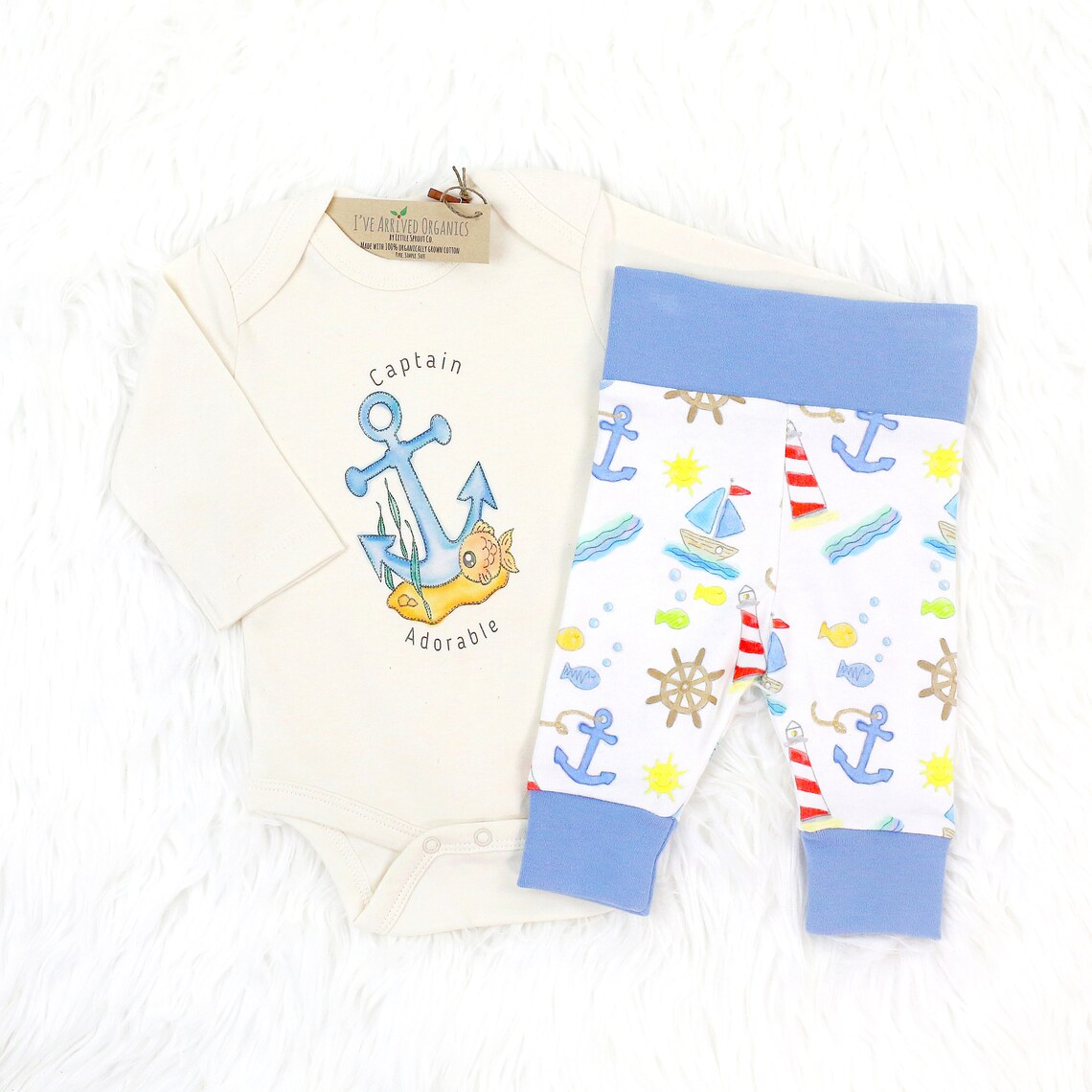 Nautical Baby Clothing Organic Baby Boy Clothes Anchor Baby | Etsy