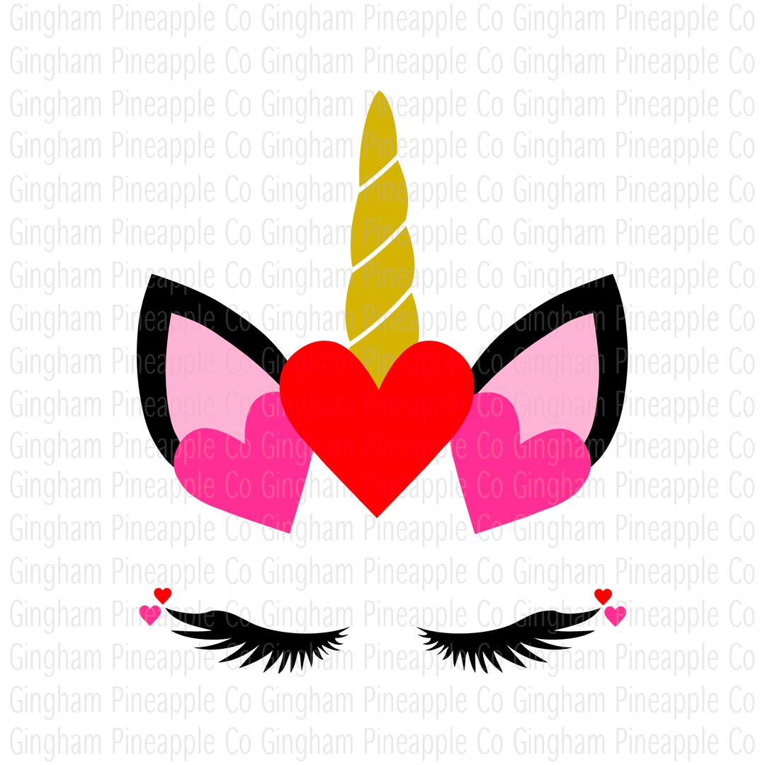 Unicorn Svg, Hearts Svg, Valentines Svg - Etsy