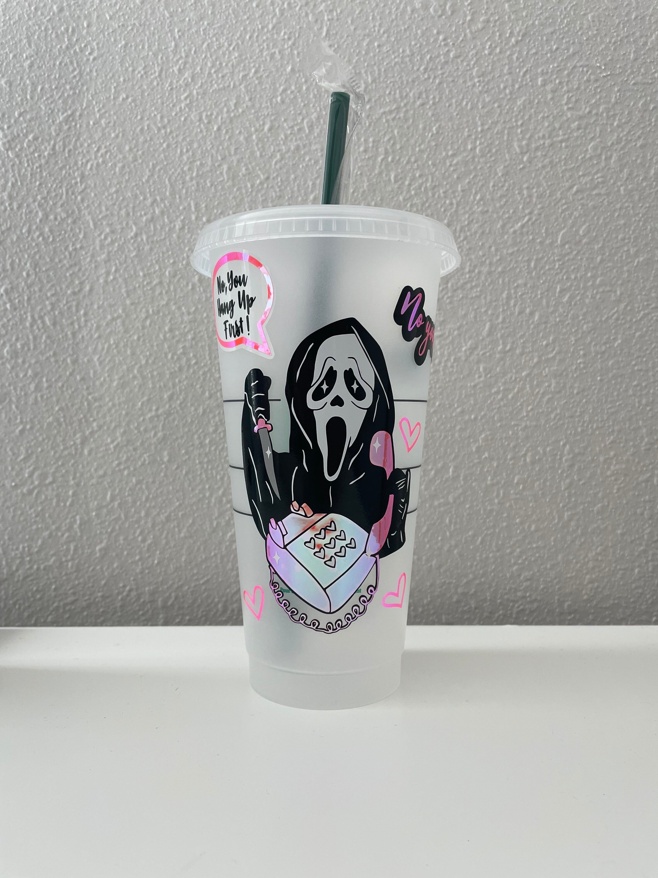 Starbucks cold cup| 24oz cup customizable cup ghost tumbler| no you ...