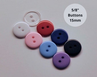 Light Blue 15mm Buttons, 5/8 Resin Sewing Buttons Set of 5, 10, 15 or ...