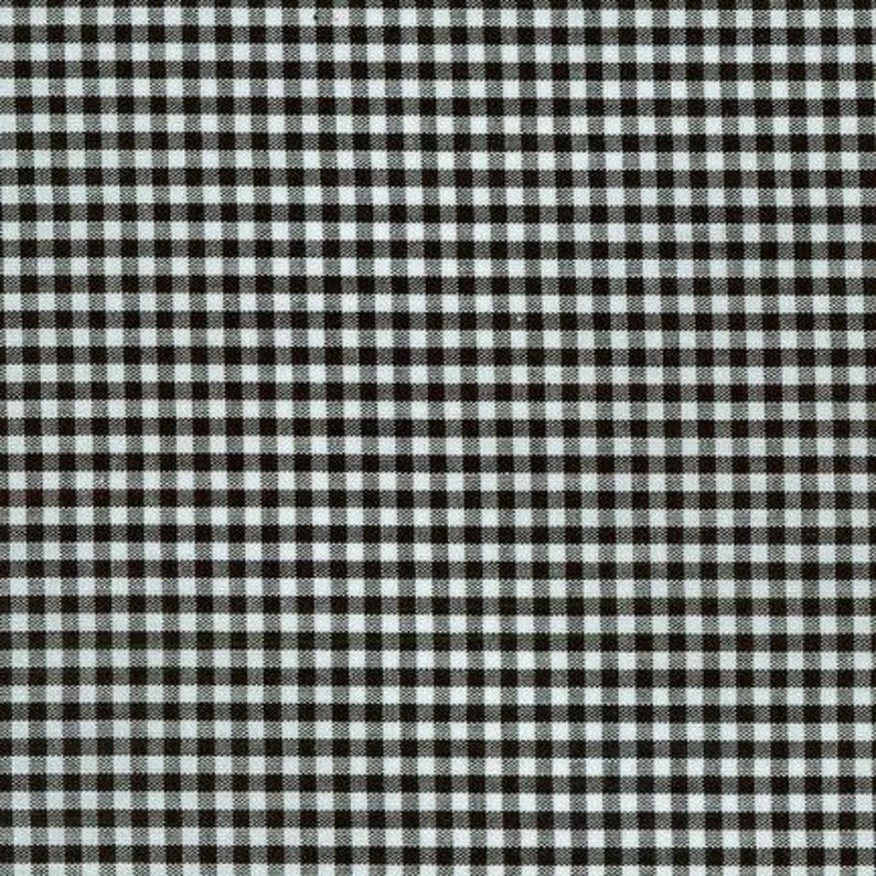 Black Gingham Fabric by the Half Yard, 1/8" Black and White Checked ...