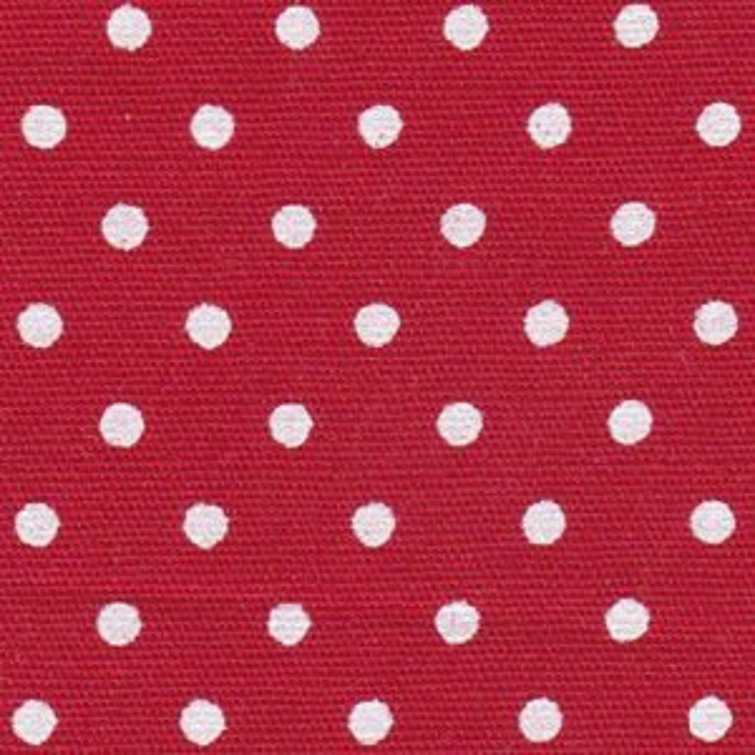Red Dot Fabric by the Yard, 100% Cotton 1/8" White Dots Printed on ...