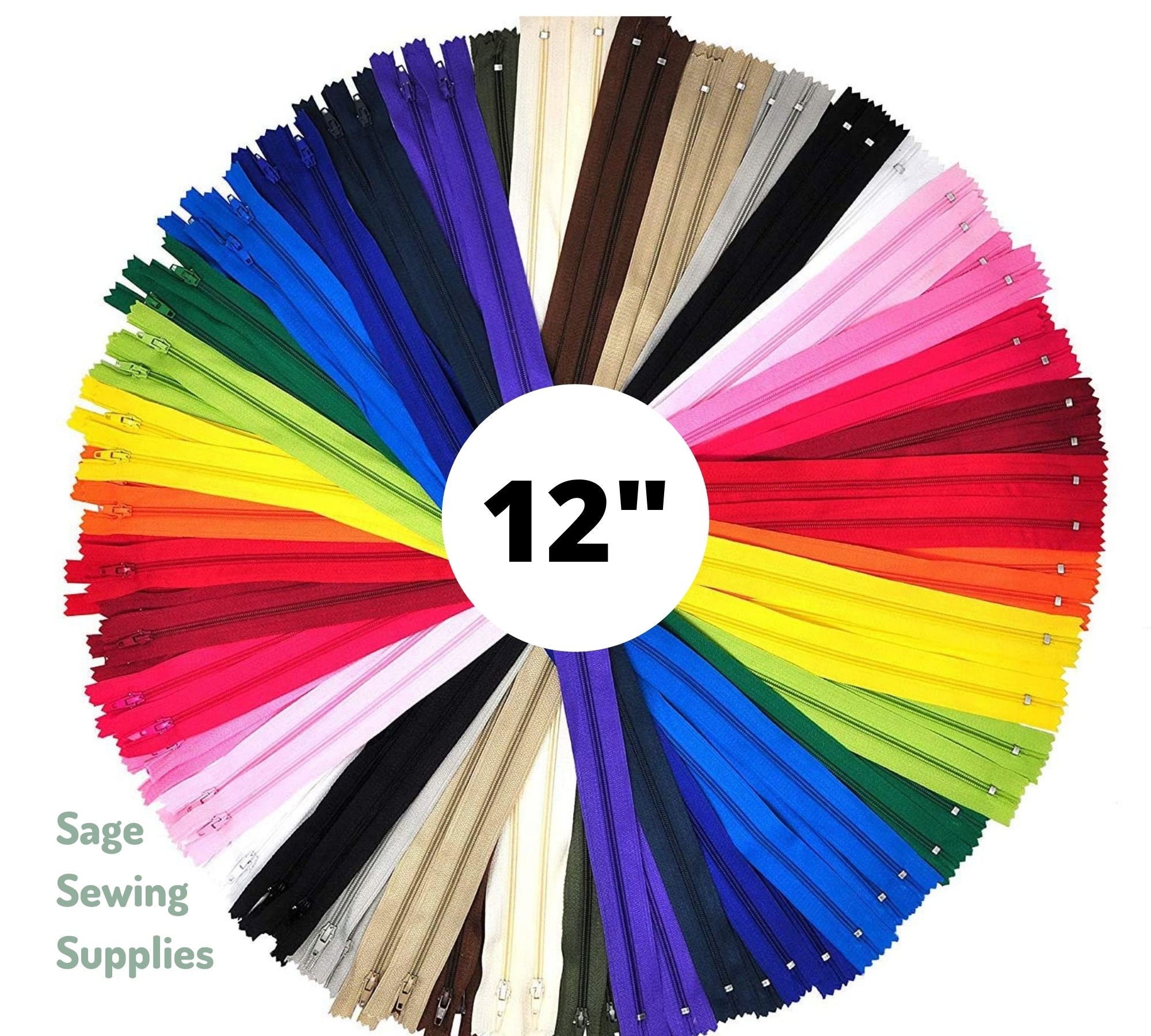 12 nylon zippers 30cm non-separating zipper for sewing | Etsy