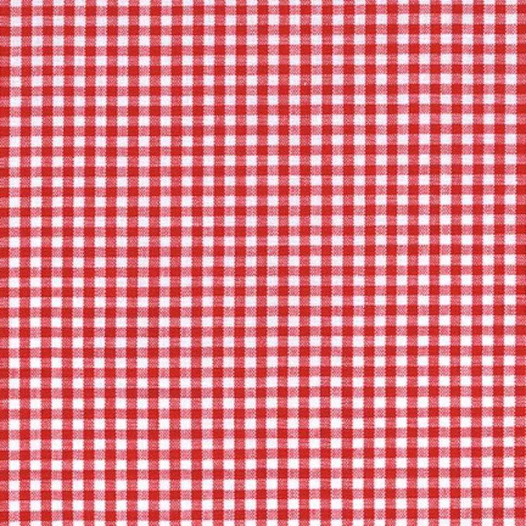 Red Gingham Fabric by the Yard, 1/8" Red and White Checked Fabric ...