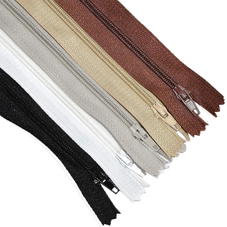 9" Nylon Zippers, Non-separating Zipper for Sewing Apparel, Crafting ...
