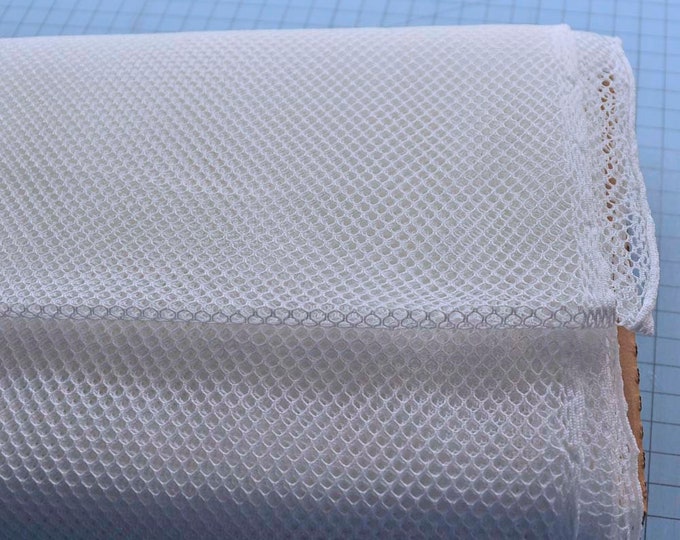 Lightweight White Mesh Fabric, 44" Wide Soft Polyester Washable Mesh ...