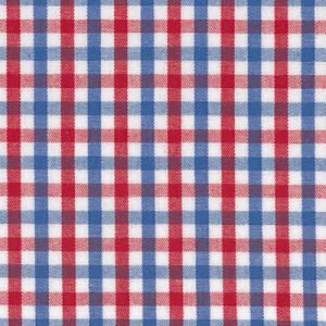 Red and Blue Gingham Fabric by the Yard, 1/8" Checked Red White Blue ...