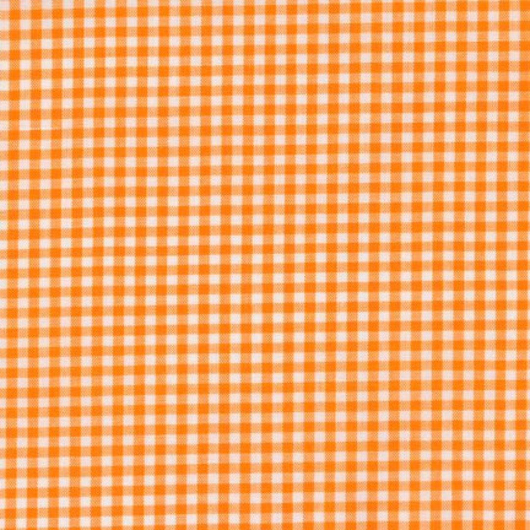 Orange Gingham Fabric by the Half Yard, 1/8" Orange and White Checked ...