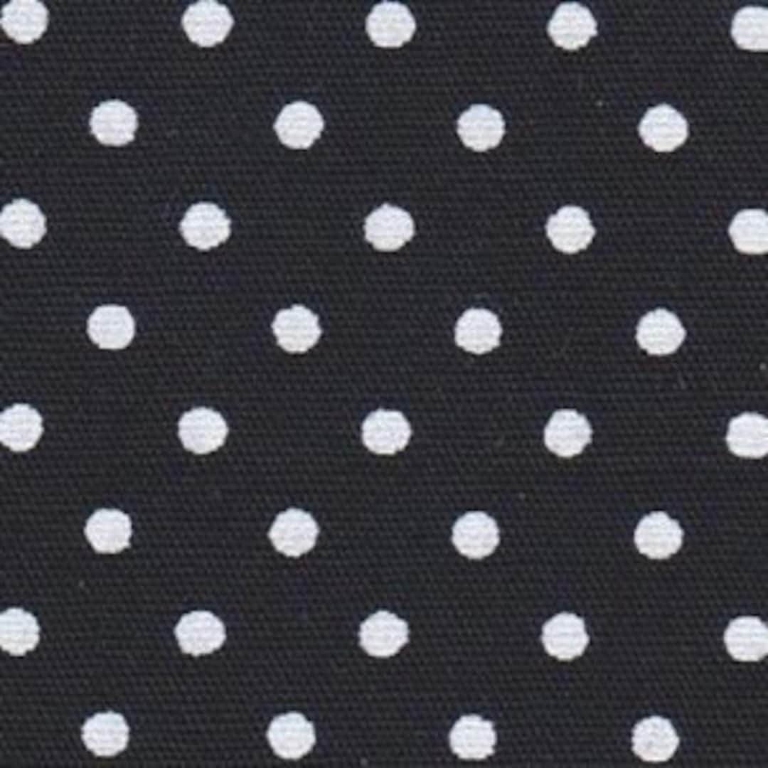 Black Dot Fabric by the Yard, 100% Cotton 1/8" White Dots Printed on ...