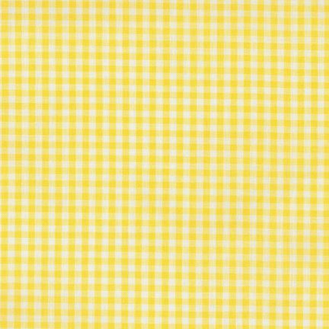 Yellow Gingham Fabric by the Yard, 1/8" Yellow and White Checked Fabric ...