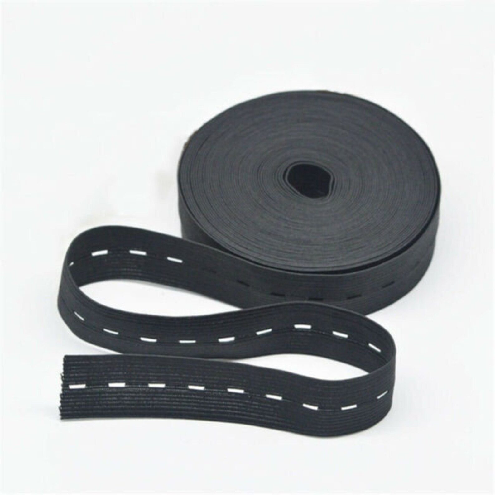 3/4 Inch White Buttonhole Elastic Black Adjustable Elastic by - Etsy