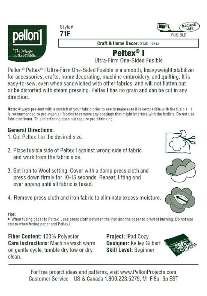 Peltex 71F Heavyweight 1 Sided Fusible Interfacing 20 - Etsy