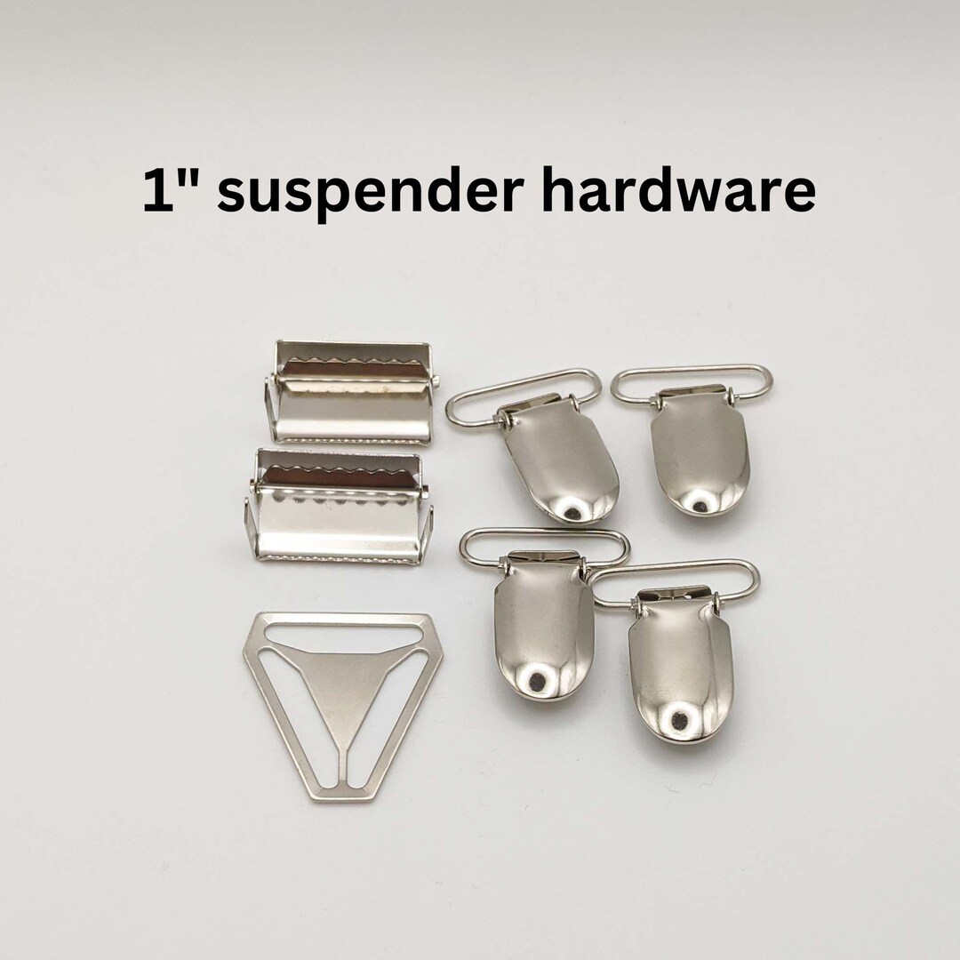 1" Suspender Hardware Set Includes- One Y Back Adjuster, Two Tension ...