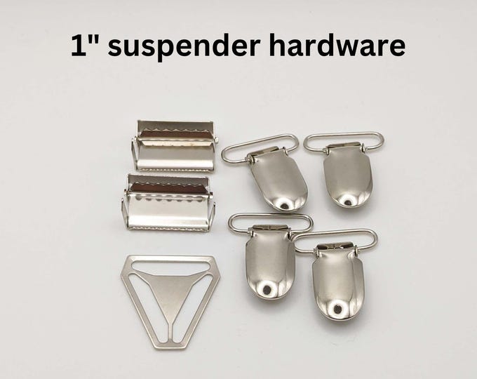 1" Suspender Hardware Set Includes- One Y Back Adjuster, Two Tension ...