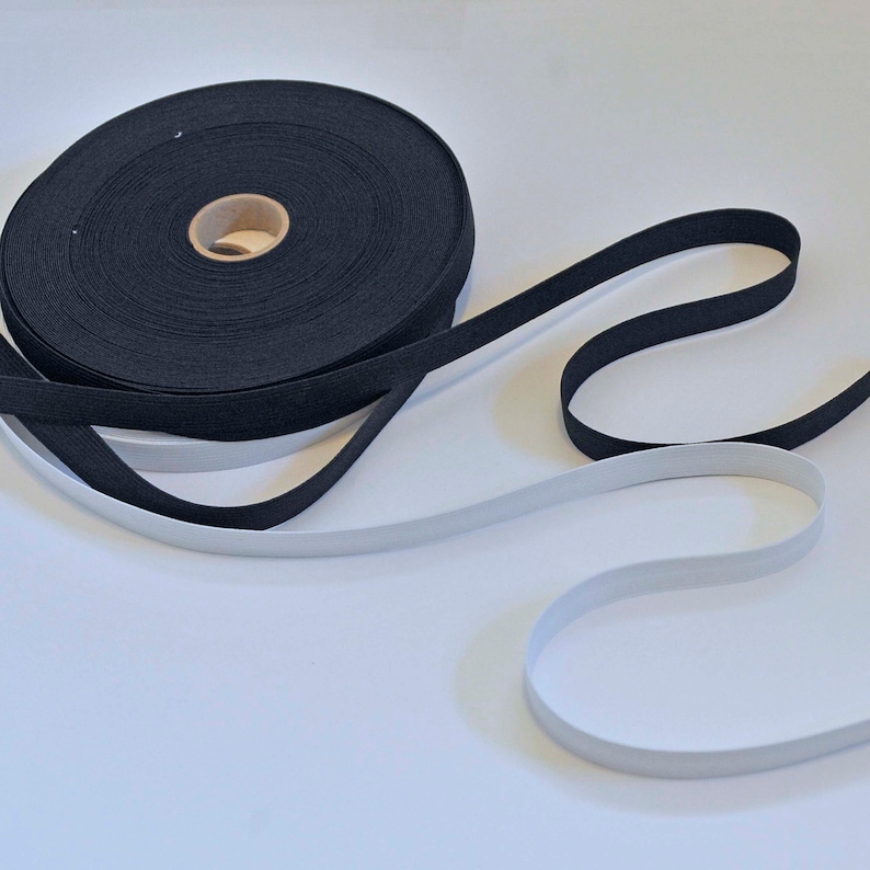 3/4" BRAIDED Elastic, White or Black Elastic Sold by the Yard, Three ...