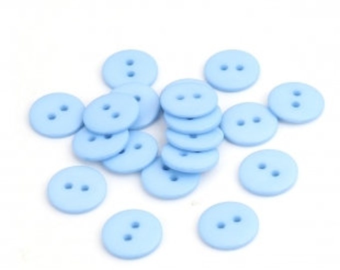 Light Blue 15mm Buttons, 5/8" Resin Sewing Buttons Set of 5, 10, 15 or ...