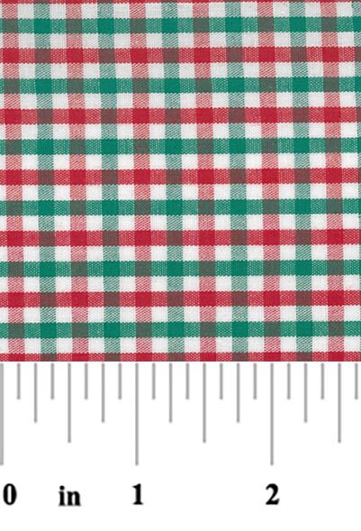 Red and Green Gingham HALF YARD, 1/8" Checked Red Green and White Tri ...