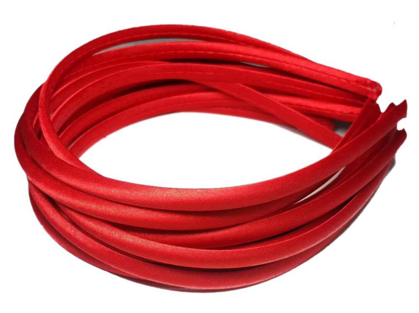 Red Satin Covered Headband 5mm Red Skinny Hard Headband | Etsy