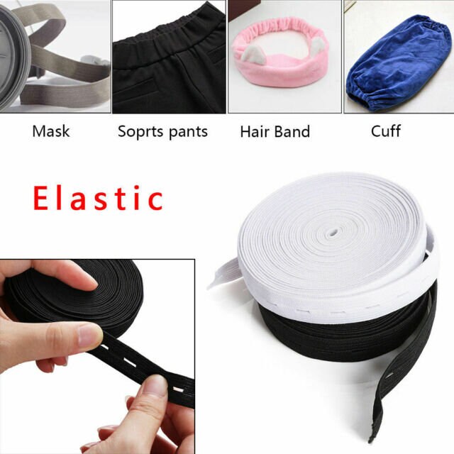 3/4 Inch White Buttonhole Elastic Black Adjustable Elastic by | Etsy