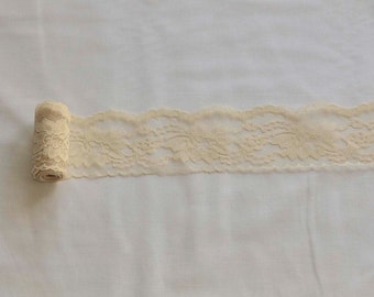 White Lace by the Yard, 3 Inch Wide Non-stretch Floral Raschel Lace - Etsy
