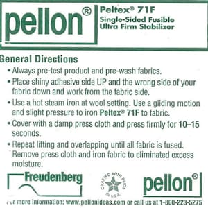 Peltex 71F Heavyweight 1 Sided Fusible Interfacing, 20 Wide Ultra Firm ...